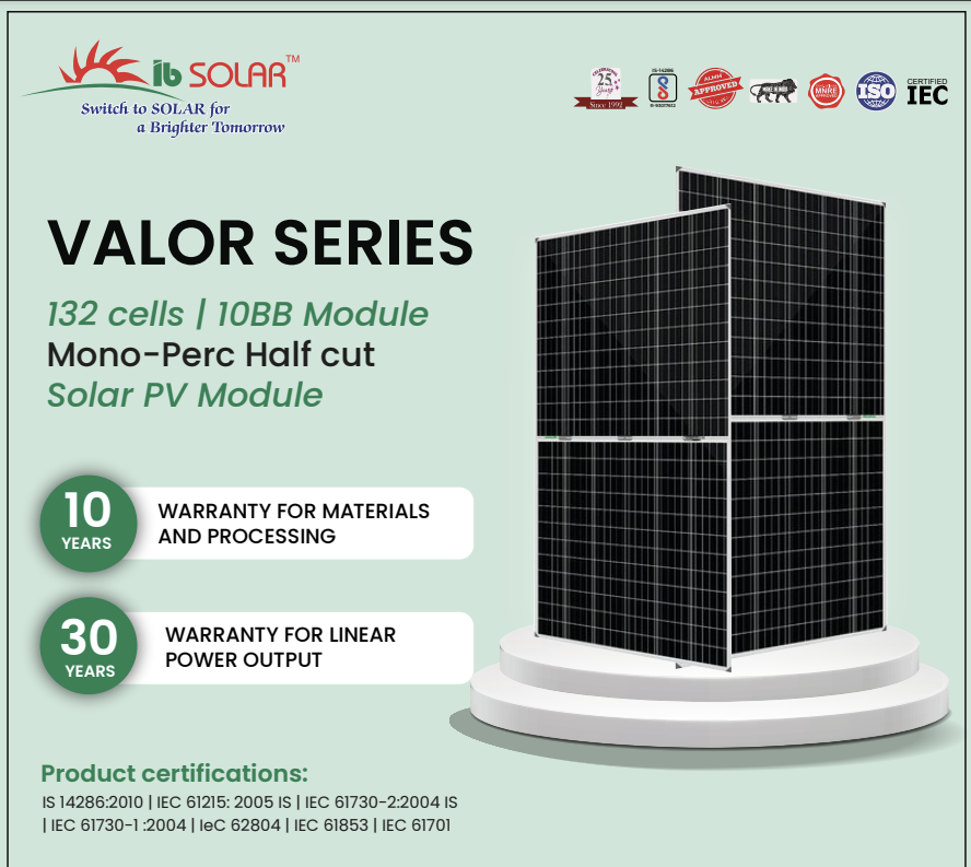 IB Solar | IB Valor Series - MonoPERC 132 Cells 10BB | Solar Panel ...