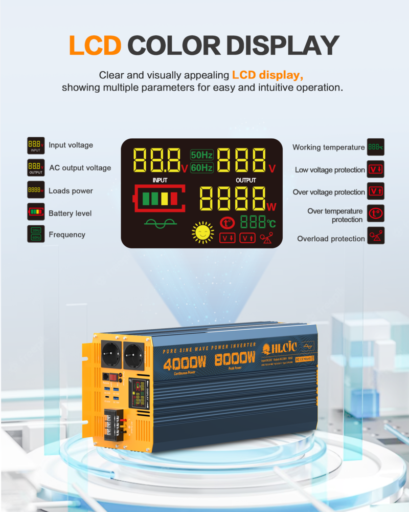 Junchipower | 4000W Pure Sine Wave Power Inverter | Inverter Solare ...