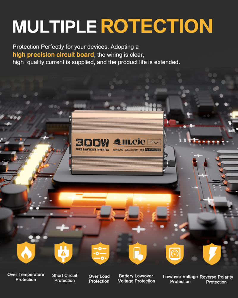 Junchipower | 300W Pure Sine Wave Power Inverter | Solar Inverter ...