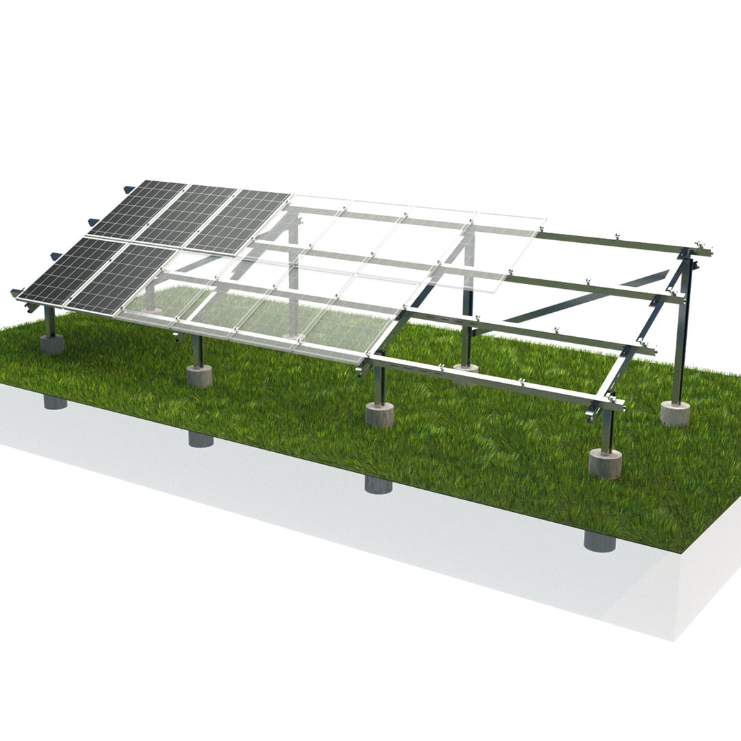 Haina Solar | HINA Dual Post Ground Mounting System | Solar Mounting ...