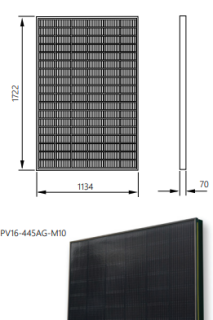 Viridian Solar | PV16-445AG-M10 | Solar Panel Datasheet | ENF Panel ...