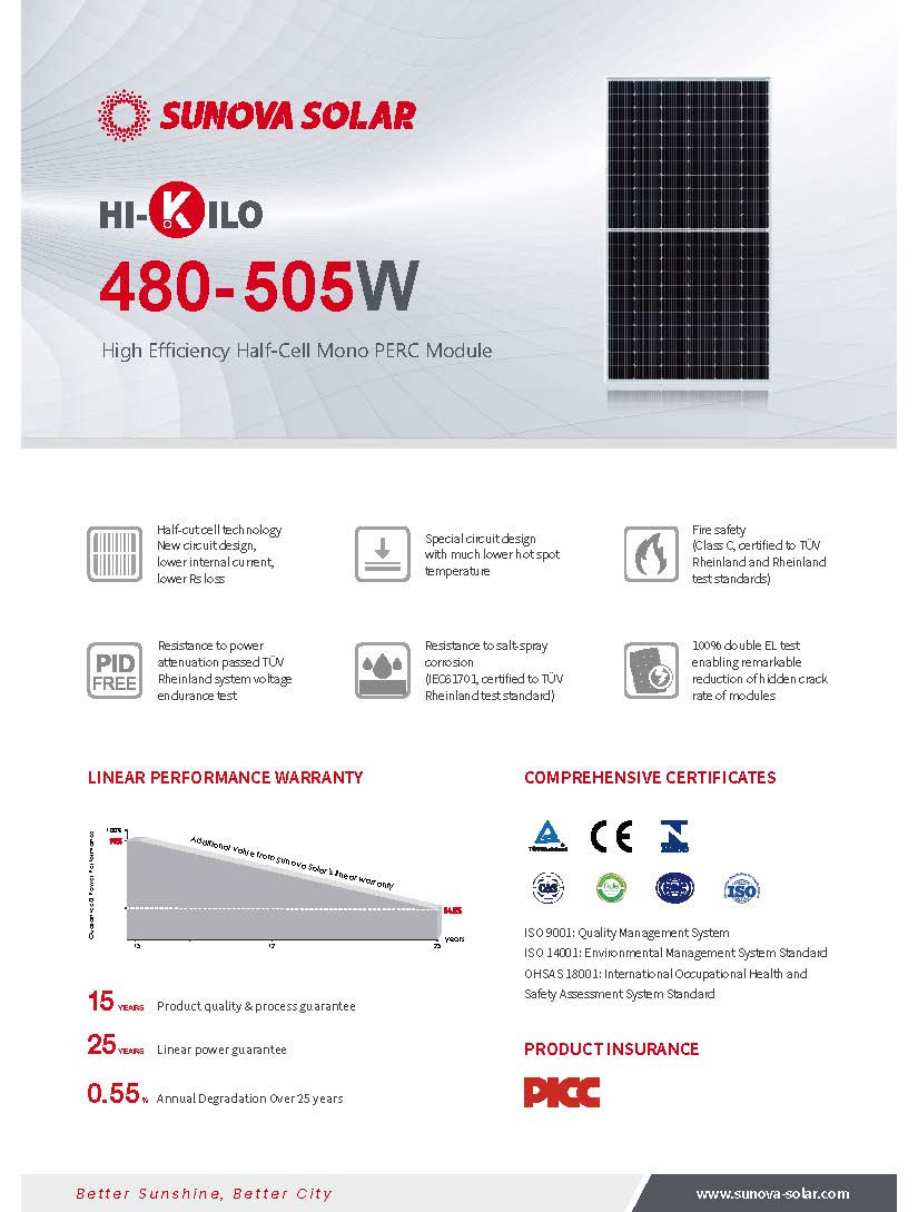 Genyx Solar | SS-(480-505)-66MTF | Solar Panel Datasheet | ENF Panel ...