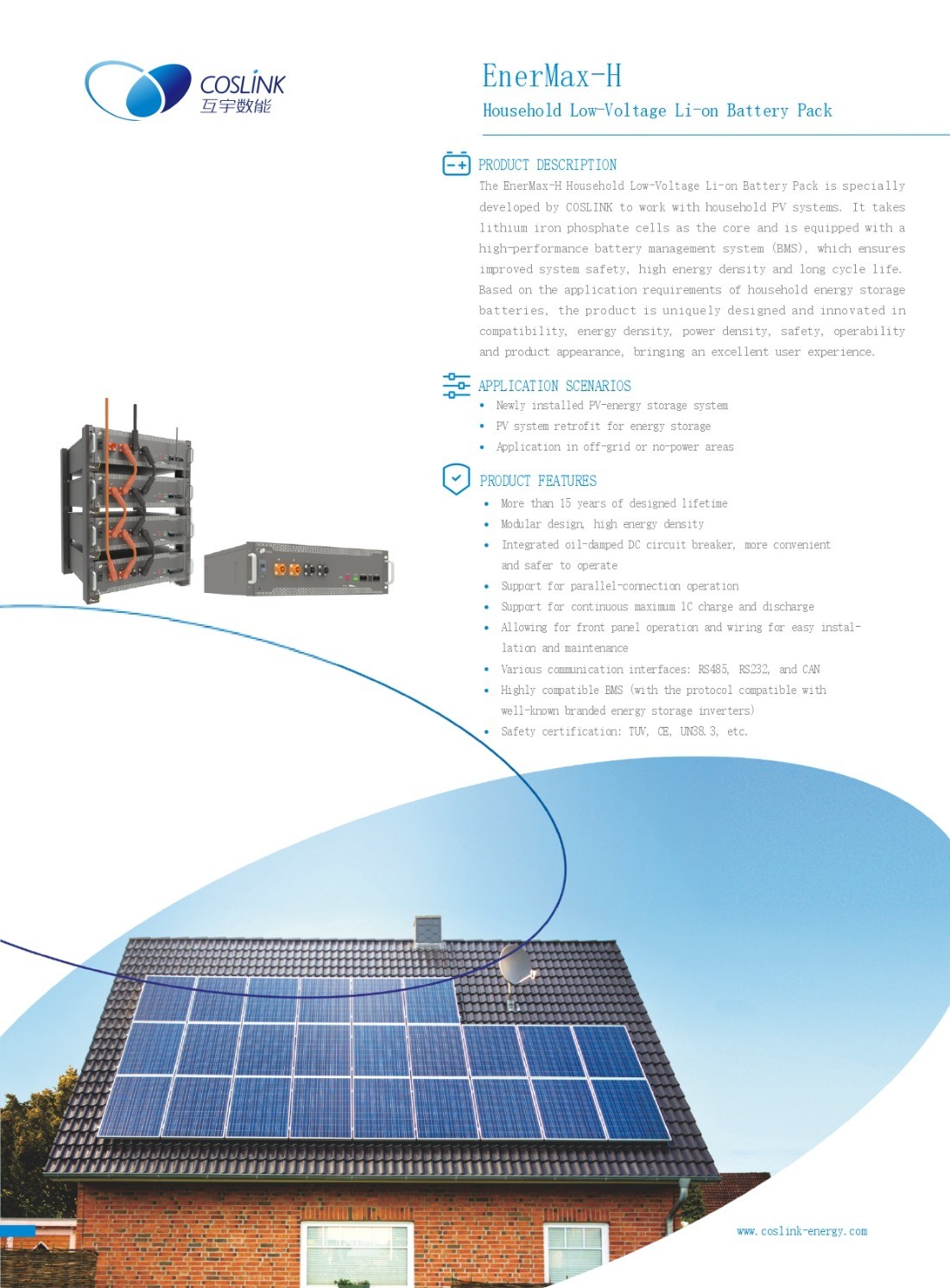 Coslink Digital Energy | EnerMax-H | Solar Storage System Datasheet ...