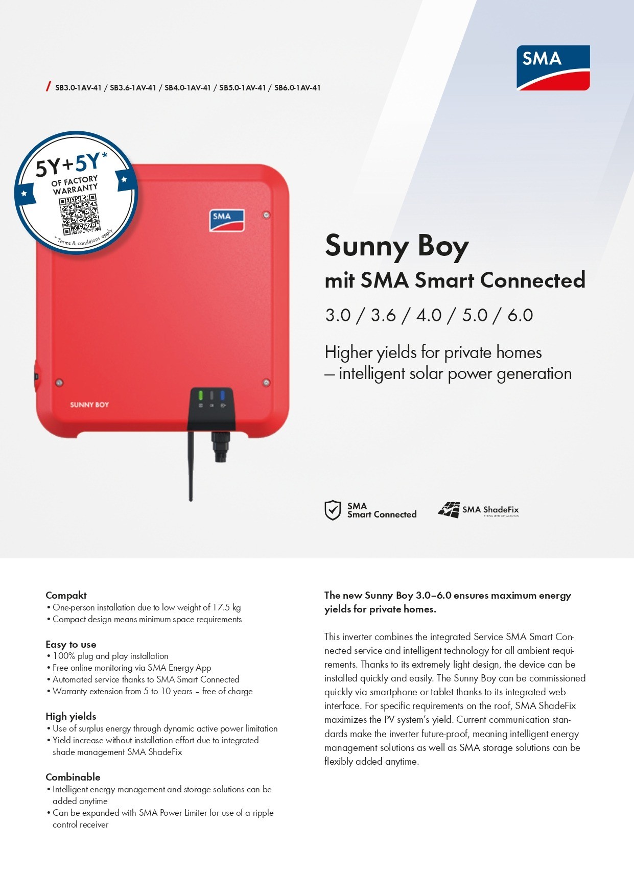 Solar Distribution | Sunny Boy 3.0 / 3.6 / 4.0 / 5.0 / 6.0 | Solar Inverter Datasheet | ENF ...