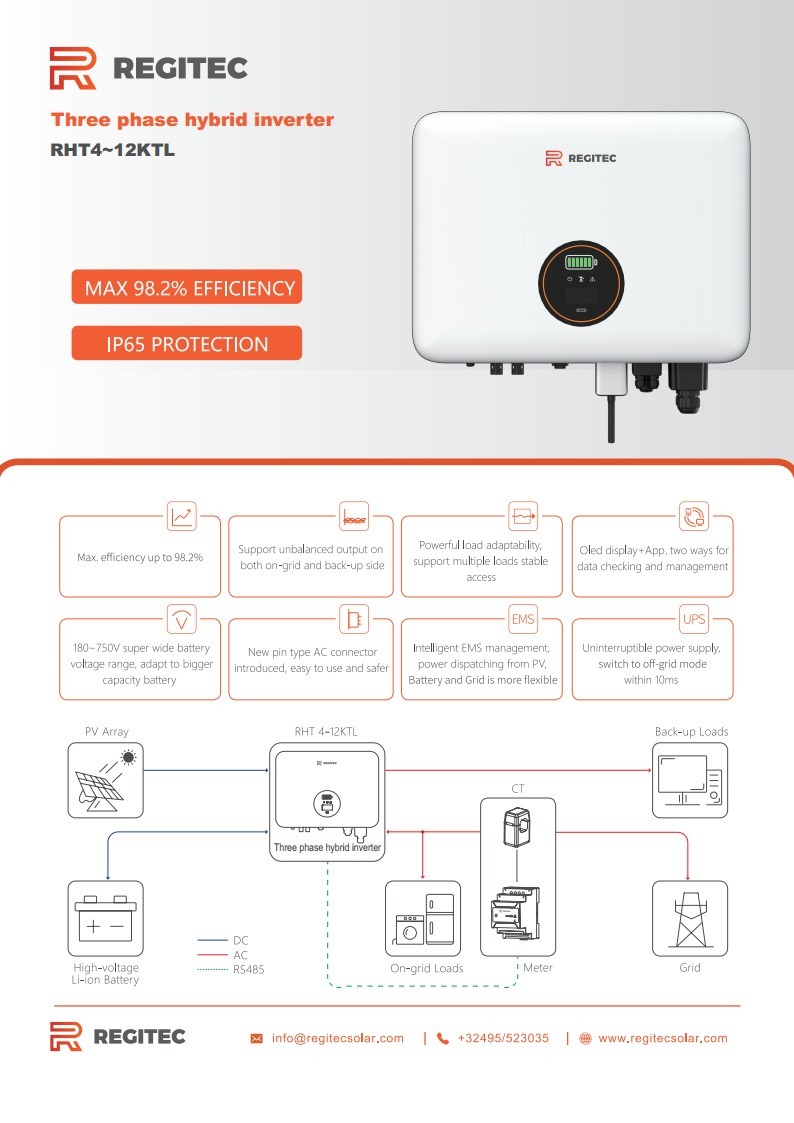 REGITEC | RHT-4KTL-12KTL | Solar Inverter Datasheet | ENF Inverter ...