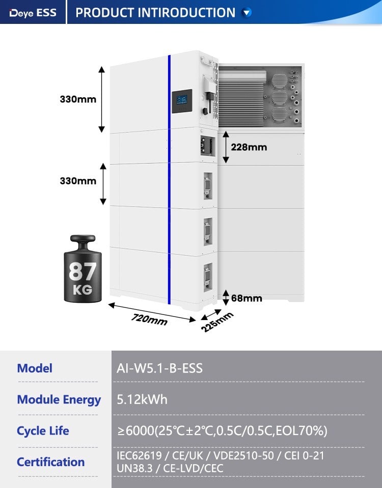 Deye ESS | Deye ESS AI-W5.1-B Low Voltage Storage Battery | Solar Storage System Datasheet | ENF ...