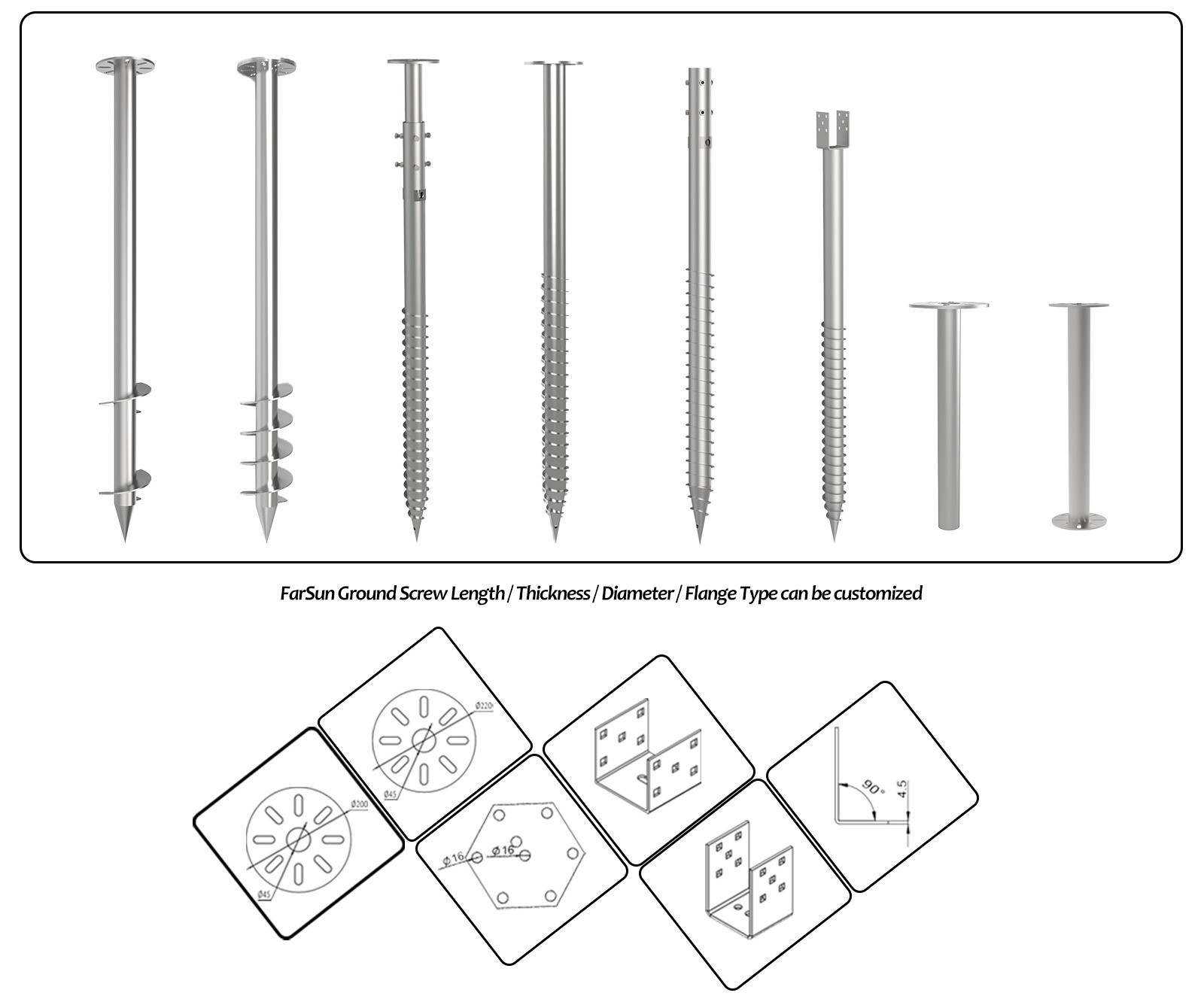 HDG Ground Screw Double Blade Screw Q235 Pile Foundation FarSun ...